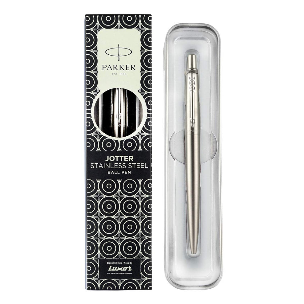 Parker Jotter Stainless Steel Chrome Trim Ball Pen – Pen Palace